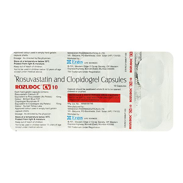 ROZUDOC CV 10 Capsule 10's Price, Uses, Side effects, Substitutes | Netmeds