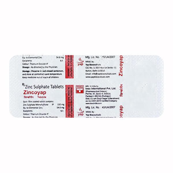 ZINCOYAP Tablet 10's Price, Uses, Side effects, Substitutes | Netmeds