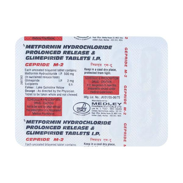 Gepride M2 Tablet 10'S - Price, Uses, Side Effects | Netmeds