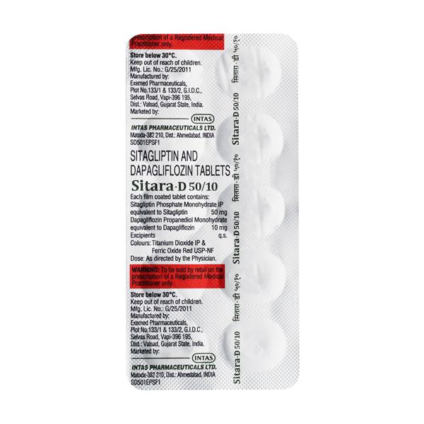 Buy SITARA D 50/10 Tablet 10's Online at Upto 25% OFF | Netmeds