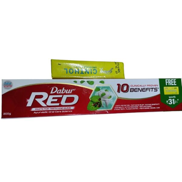 Buy Dabur Red Toothpaste 200 gm (Free Toothbrush) 1 s Online at ...