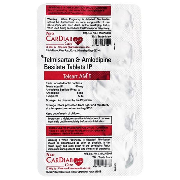 TELSART AM Tablet 10's Price, Uses, Side effects, Substitutes | Netmeds