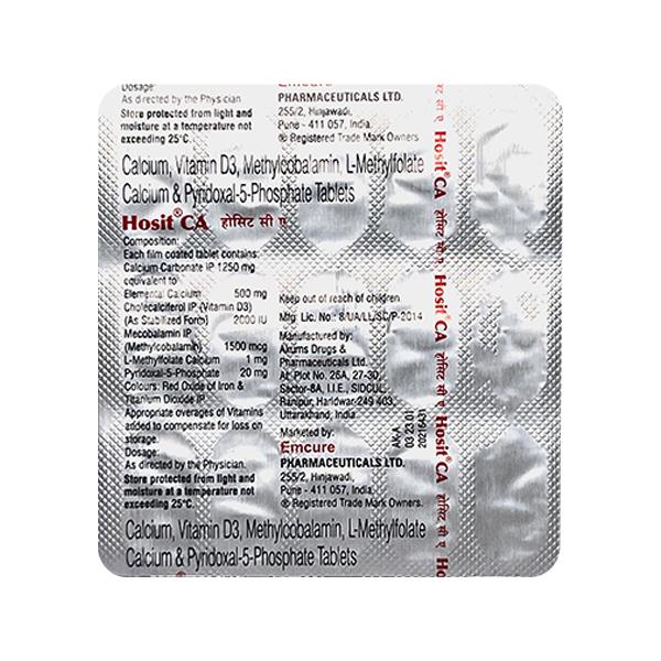 Buy HOSIT CA Tablet 15's Online | Netmeds