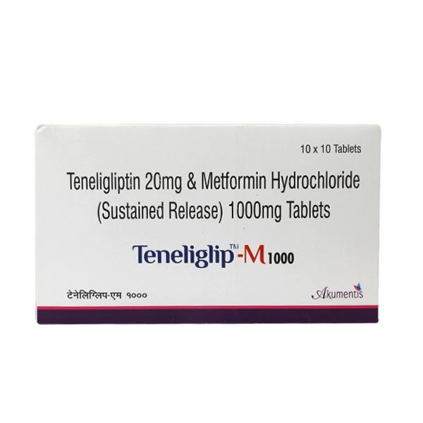 Teneliglip M 20/1000mg Tablet 10'S : Price, Uses, Side Effects | Netmeds
