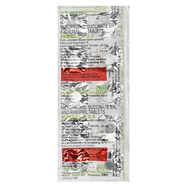 Embeta R 2.5mg Tablet 10'S : Price, Uses, Side Effects | Netmeds