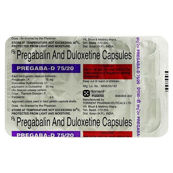 PREGABA D 75/20 Capsule 10's - Price, Uses, Side Effects | Netmeds