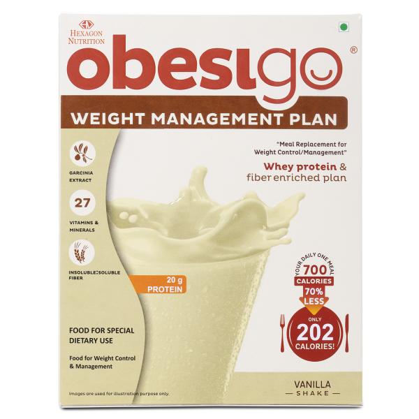 Hexagon Nutrition Obesigo Powder - Vanilla Shake Flavour (Pack of 7 x ...