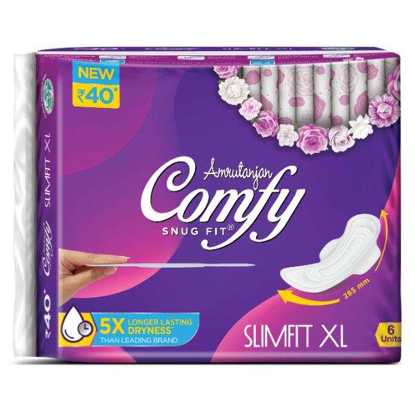 Amrutanjan Comfy Slimfit Sanitary Napkin XL 6's