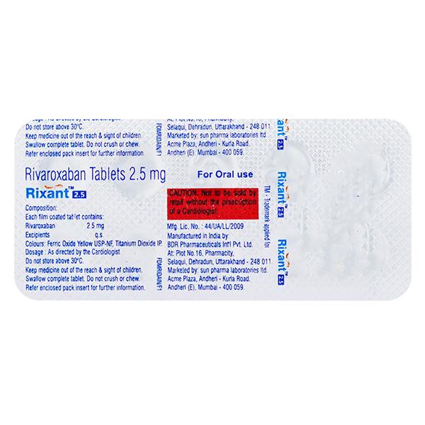 RIXANT 2.5 Tablet 10's : Price, Uses, Side Effects | Netmeds