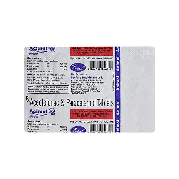 Buy ACIMOL Tablet 10's Online at Upto 25% OFF | Netmeds