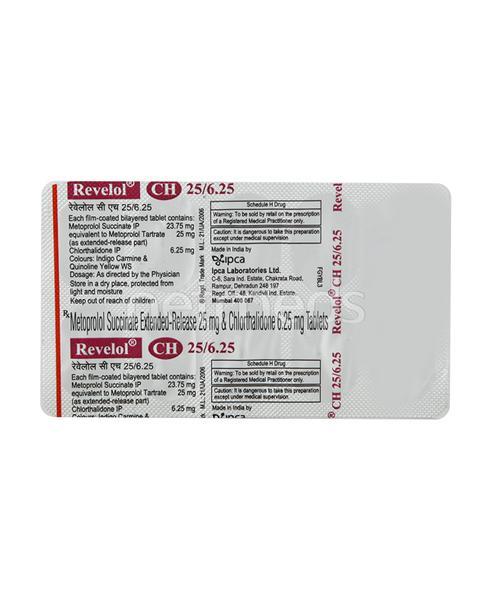Revelol CH 25/6.25mg Tablet 10'S : Price, Uses, Side Effects | Netmeds