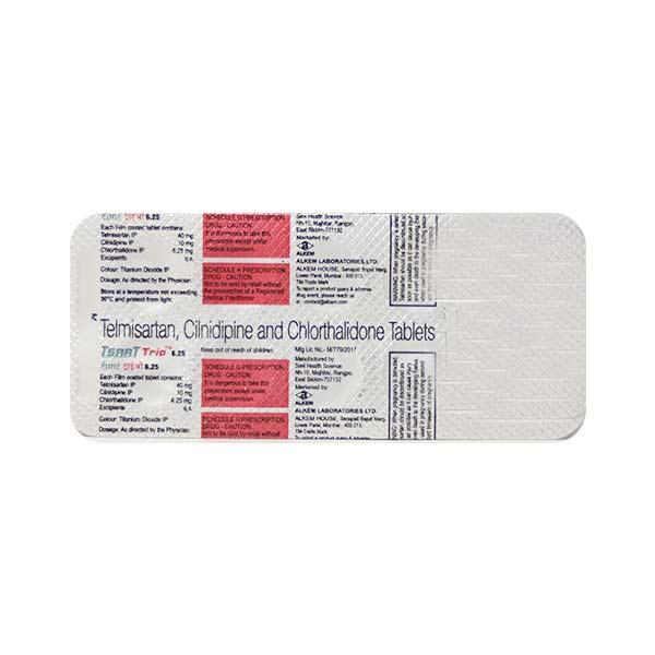 Tsart Trio 6.25mg Tablet 10'S : Price, Uses, Side Effects | Netmeds