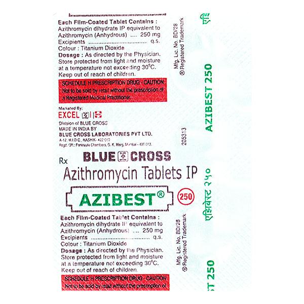 Azibest 250mg Tablet 6'S Price, Uses, Side effects, Substitutes | Netmeds