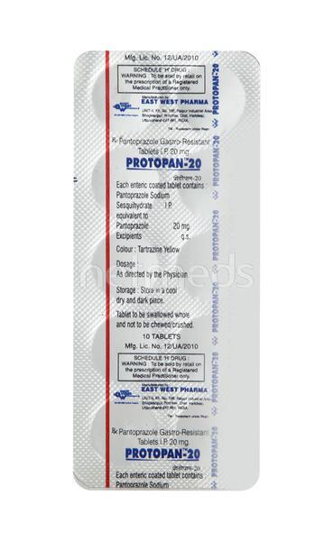 Buy Protopan 20mg Tablet 10'S Online at Upto 25% OFF | Netmeds
