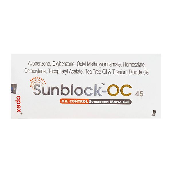 SUNBLOCK OC 45 OIL CONTROL MATTE Gel 50gm Price, Uses, Side effects ...