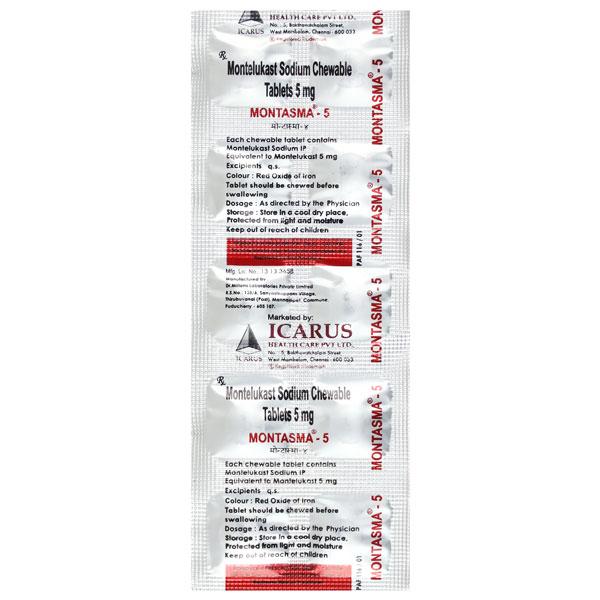 Montasma 5mg Tablet 10'S Price, Uses, Side effects, Substitutes | Netmeds