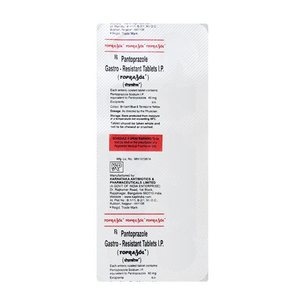 Buy Toprazol 40mg Tablet 10'S Online at Upto 25% OFF | Netmeds