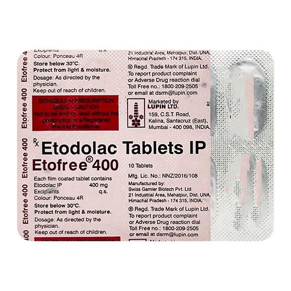 Etofree 400mg Tablet 10'S Price, Uses, Side effects, Substitutes | Netmeds