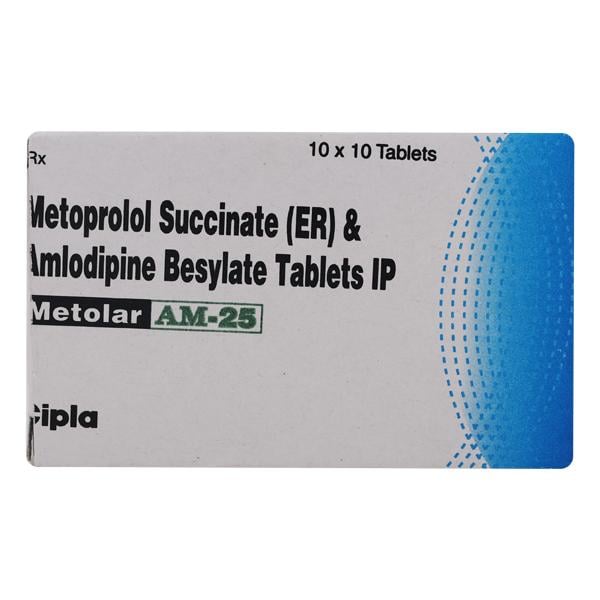 Metolar AM 25mg Tablet 10'S : Price, Uses, Side Effects | Netmeds