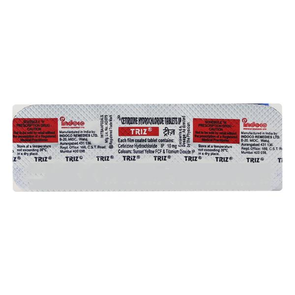 Buy Triz Tablet 10'S Online at Upto 25% OFF | Netmeds