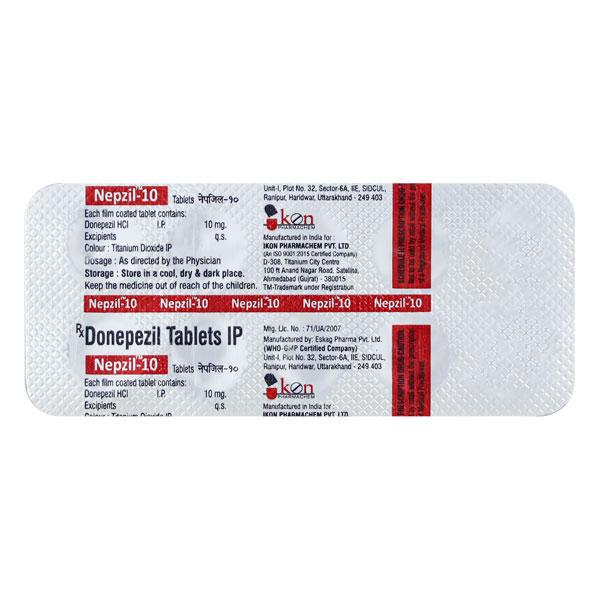 NEPZIL 10 Tablet 10's : Price, Uses, Side Effects | Netmeds