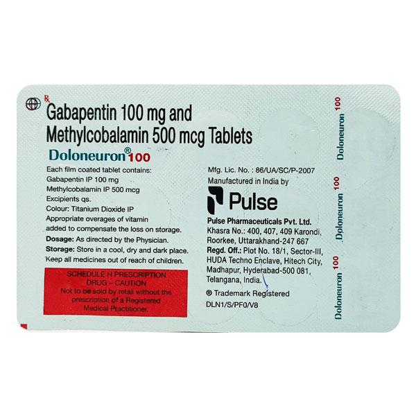 Buy Doloneuron 100mg Tablet 15'S Online at Upto 25% OFF | Netmeds