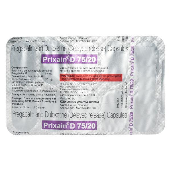 PRIXAIN D 75/20 Capsule 10's - Price, Uses, Side Effects | Netmeds