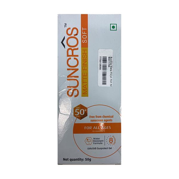 Suncros Matte Finish Soft 50+ Gel 50gm Price, Uses, Side effects ...