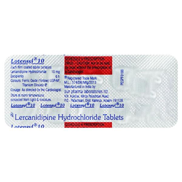 Lotensyl 10mg Tablet 10'S : Price, Uses, Side Effects | Netmeds