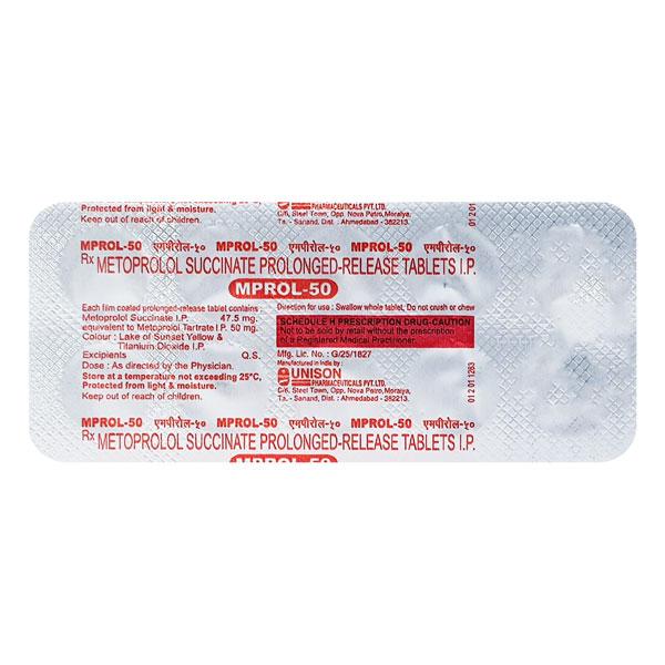 Mprol 50mg Tablet 10'S : Price, Uses, Side Effects | Netmeds