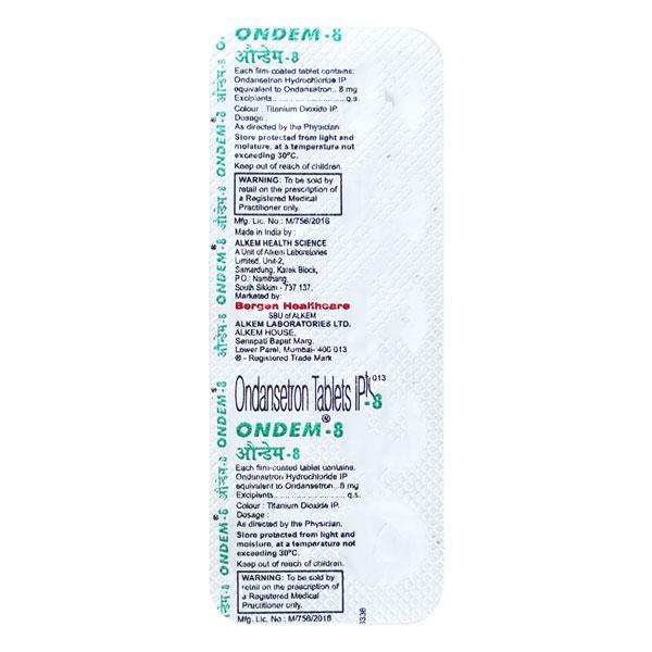 Buy Ondem 8mg Tablet 10'S Online at Upto 25% OFF | Netmeds