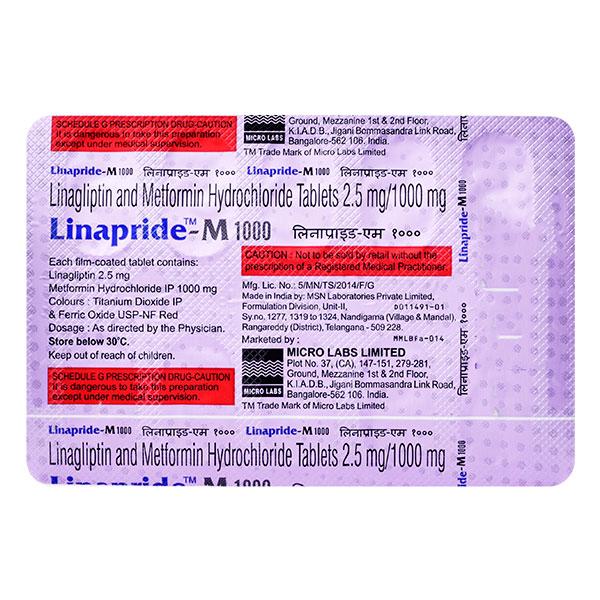 LINAPRIDE M 1000 Tablet 10's : Price, Uses, Side Effects | Netmeds
