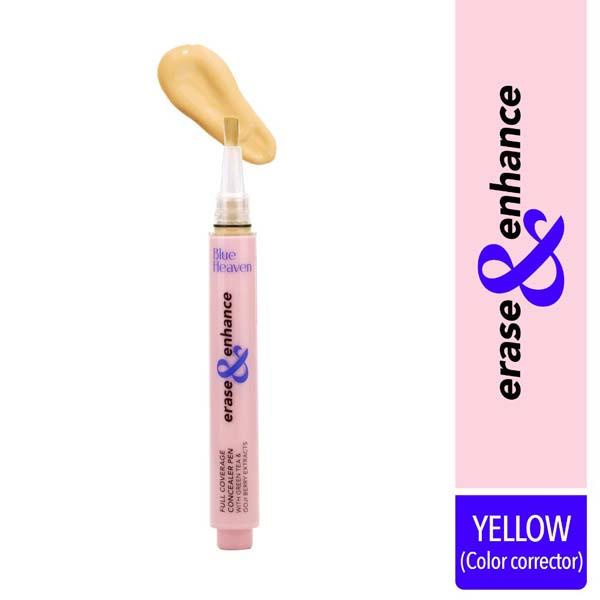 Buy Blue Heaven Erase & Enhance Full Coverage Concealer Pen Yellow 2 ml ...