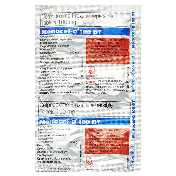 Monocef O DT 100mg Tablet 10'S : Price, Uses, Side Effects | Netmeds