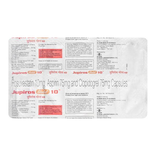 Jupiros Gold 10mg Capsule 10'S Price, Uses, Side effects, Substitutes ...