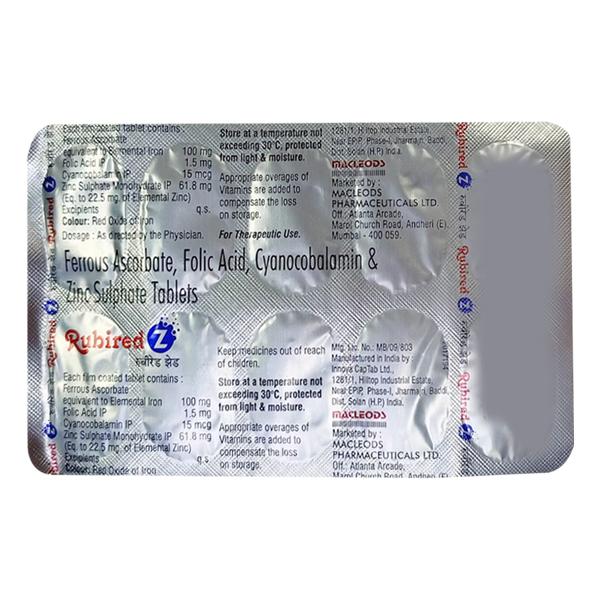 RUBIRED Z Tablet 10's - Price, Uses, Side Effects | Netmeds