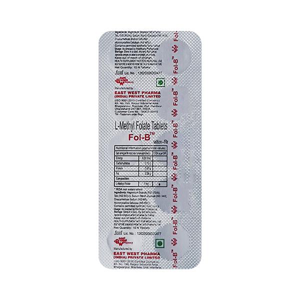 FOL B Tablet 10'S : Uses, Side Effects, Price | Netmeds
