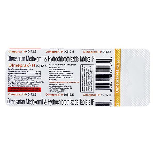 OLMEPRAX H 40 Tablet 10's : Price, Uses, Side Effects | Netmeds