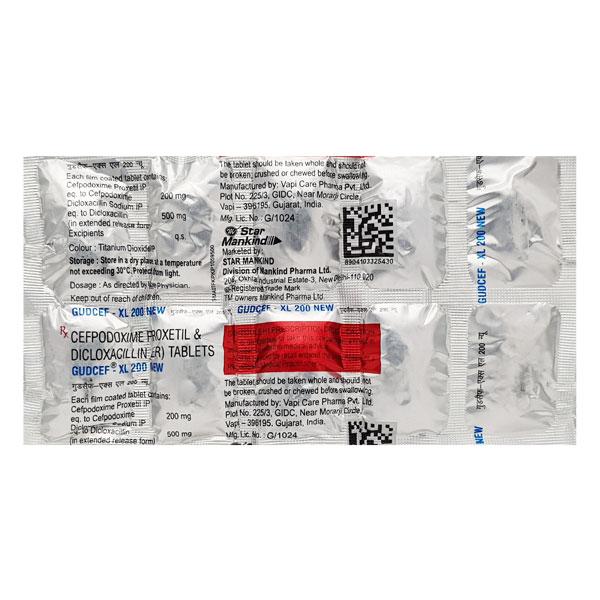 GUDCEF XL NEW 200 Tablet 10's Price, Uses, Side effects, Substitutes ...