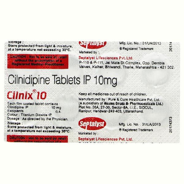 CILNIX 10mg Tablet 10's : Price, Uses, Side Effects | Netmeds