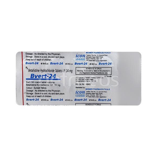 Bvert 8mg Tablet 10'S Price, Uses, Side effects, Substitutes | Netmeds