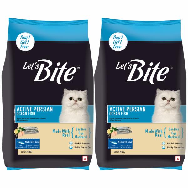 Buy Let's Bite Active Persian Adult Cat Food 400g (Buy 1 Get 1 Free) 1's Online at Discounted ...