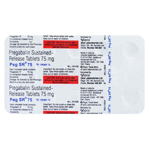 Buy PEG SR 75mg Tablet 10'S Online at Upto 25% OFF | Netmeds