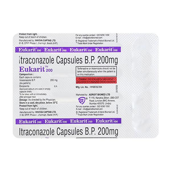 Buy EUKARIT 200 Capsule 4's Online at Upto 25% OFF | Netmeds