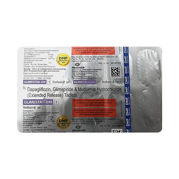 Buy GLIMESTAR DM 1 Tablet 10's Online | Netmeds