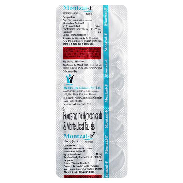 Buy MONTZAI F Tablet 10's Online at Upto 25% OFF | Netmeds