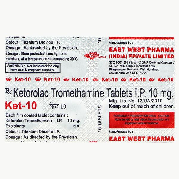 Buy KET 10mg Tablet 10'S Online at Upto 25% OFF | Netmeds