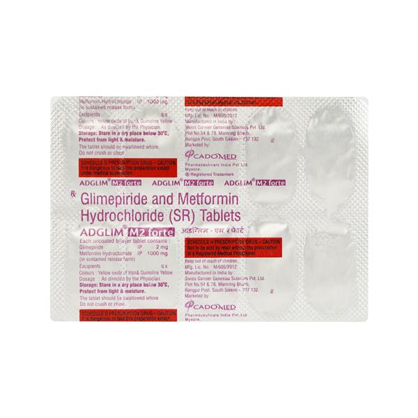 Adglim M2 Forte Tablet 10'S : Price, Uses, Side Effects | Netmeds
