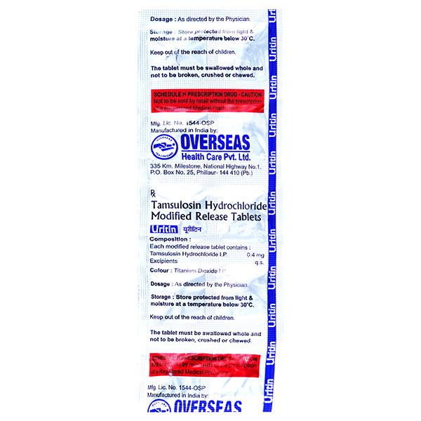 Uritin 0.4mg Tablet 10'S Price, Uses, Side effects, Substitutes | Netmeds