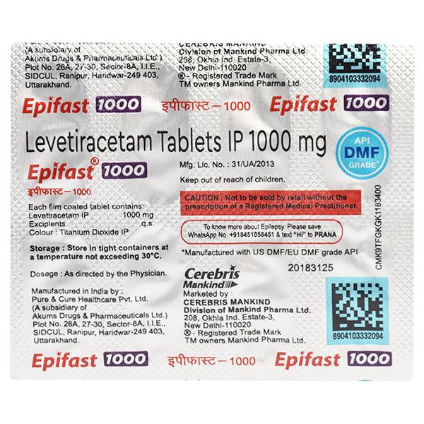 Buy EPIFAST 1000 Tablet 10's Online at Upto 25% OFF | Netmeds